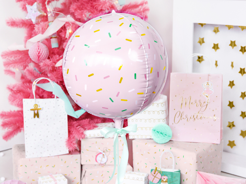 Ballon Aluminium Rose Pastel Confettis Multicolores 40 Cm Vegaooparty
