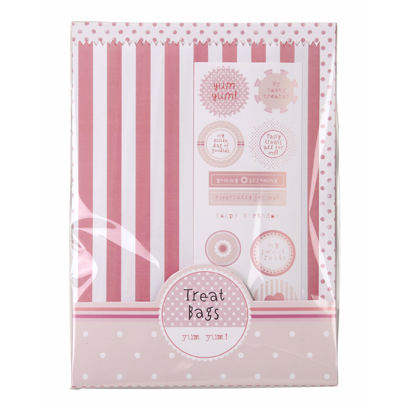10 Sachets Papier Rayés Roses Et Blancs Pink Party Vegaooparty