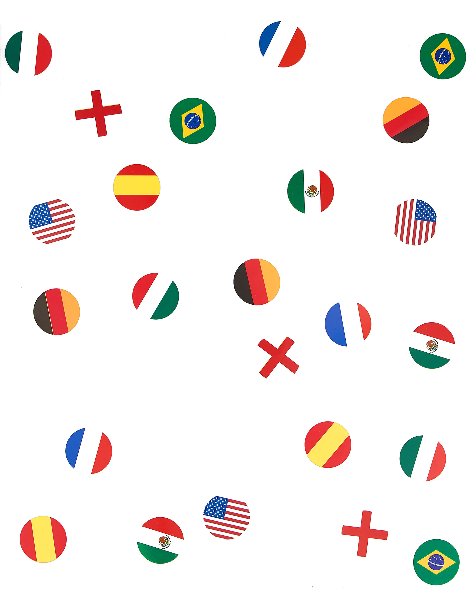 150 Confettis de table drapeau multi-nations - Vegaooparty