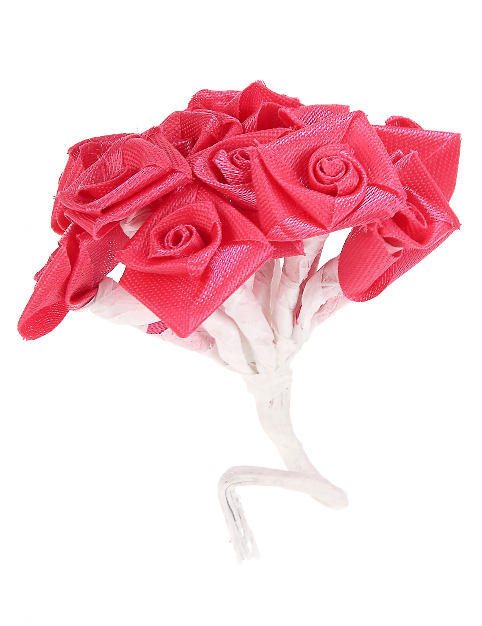 48 Mini roses satin fuchsia 1 x 8 cm - Vegaooparty
