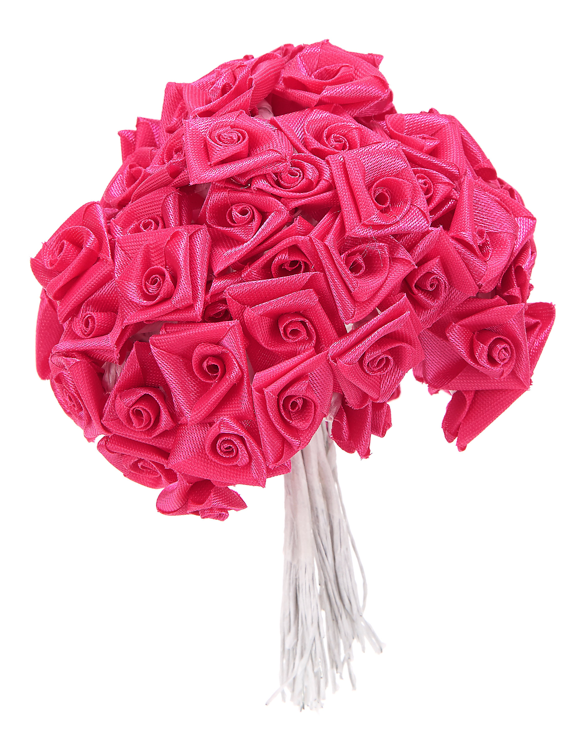 48 Mini roses satin fuchsia 1 x 8 cm - Vegaooparty