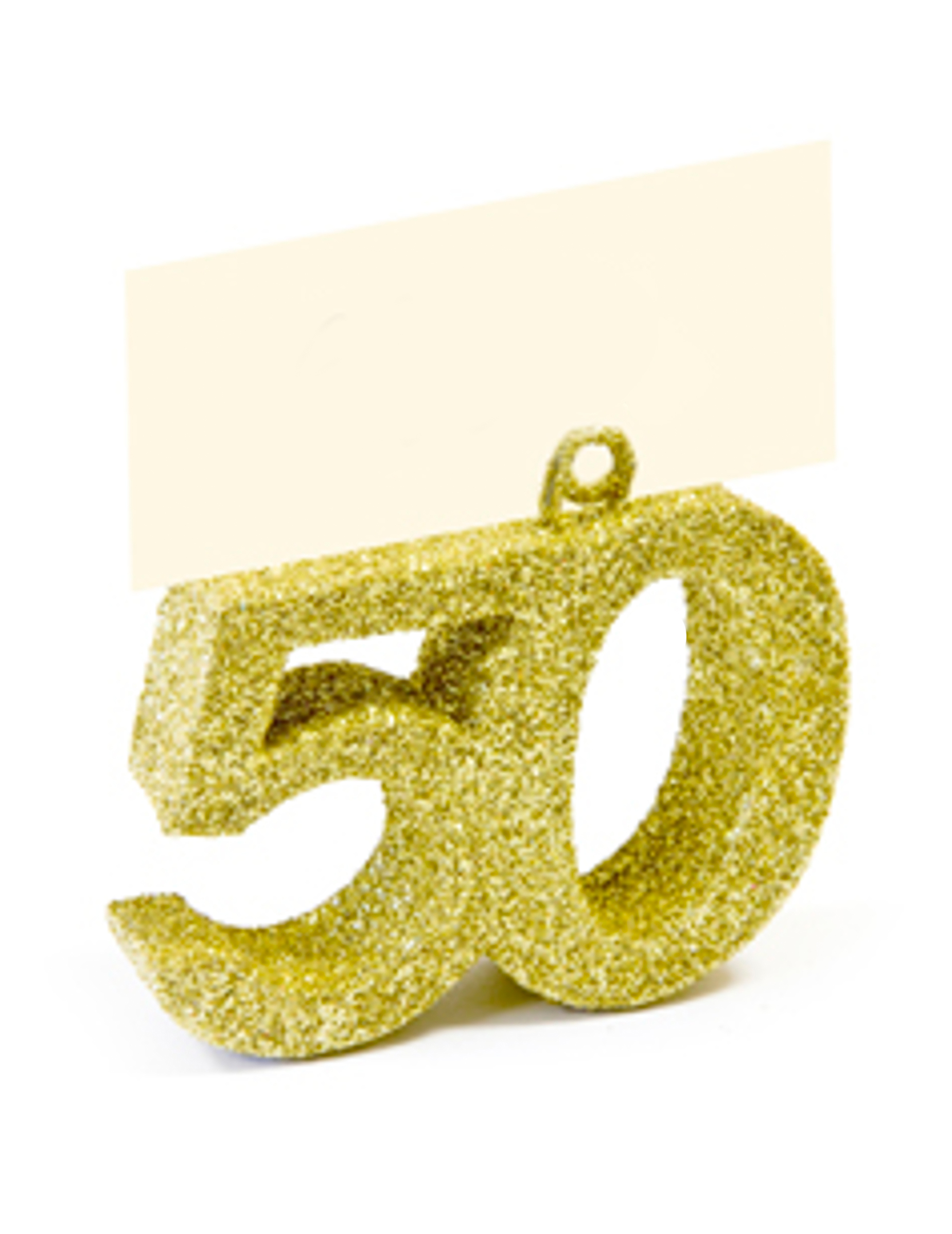 Marque place chiffre pailleté 50 doré 4 x 4 x 1,5 cm - Vegaooparty