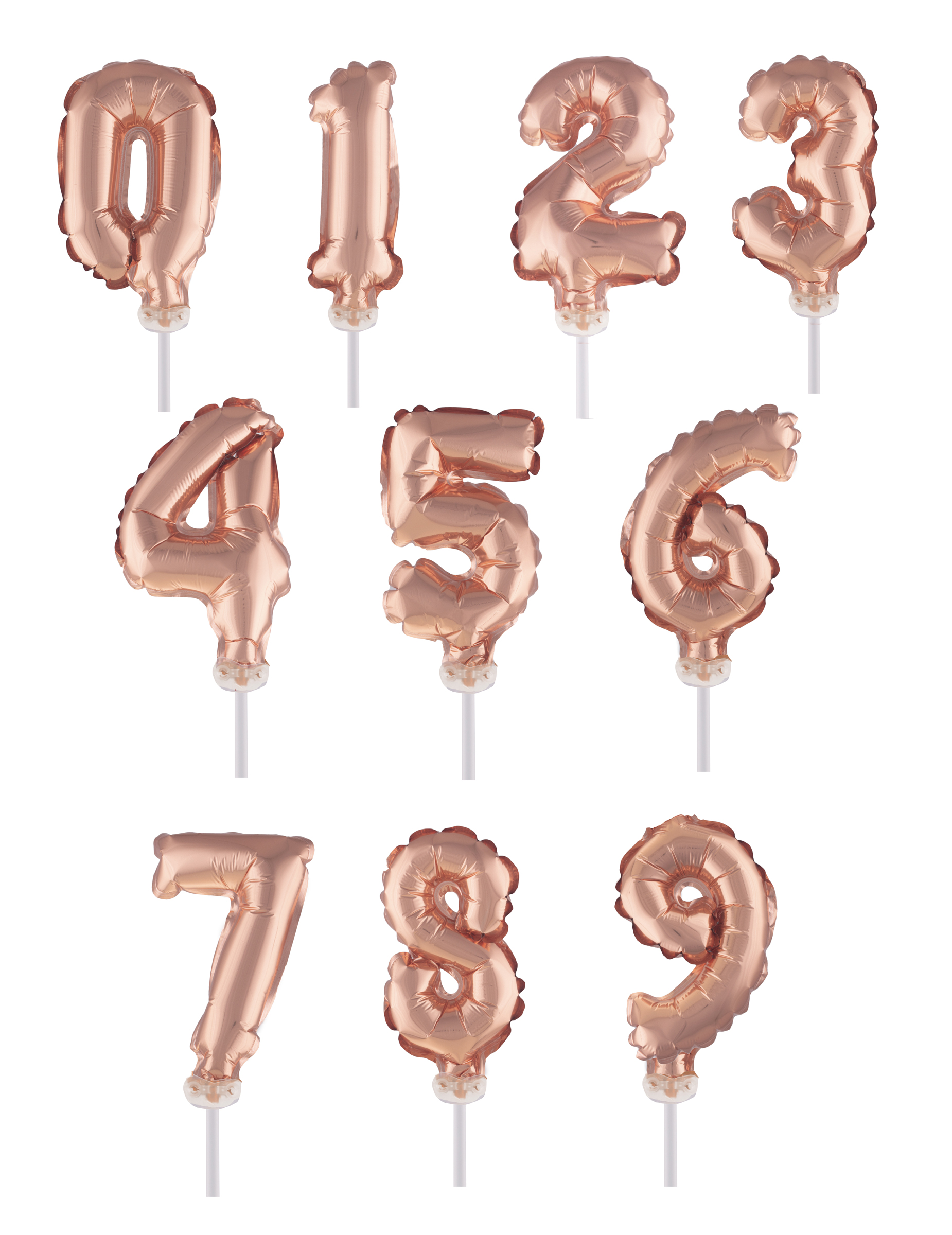 Cake topper ballon chiffre rose gold 12,7 cm - Vegaooparty