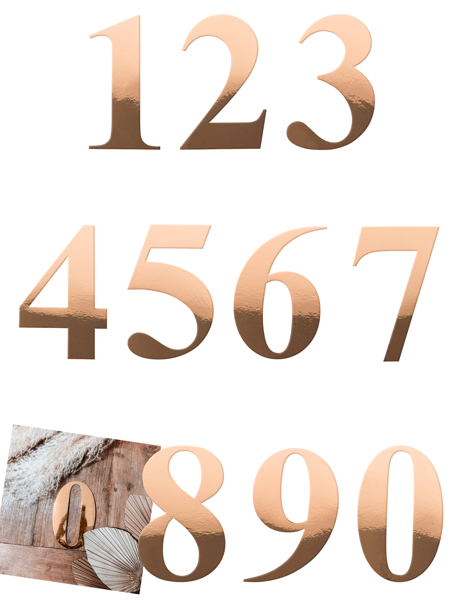 Sticker chiffre rose gold 15 cm - Vegaooparty