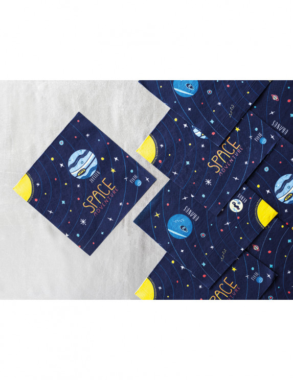 20 Serviettes en papier space adventure 33 x 33 cm - Vegaooparty